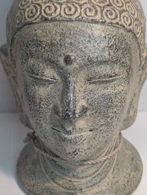 Accents | Buddha Head Statue Featuring A Tan Gold Gray Texture And ...